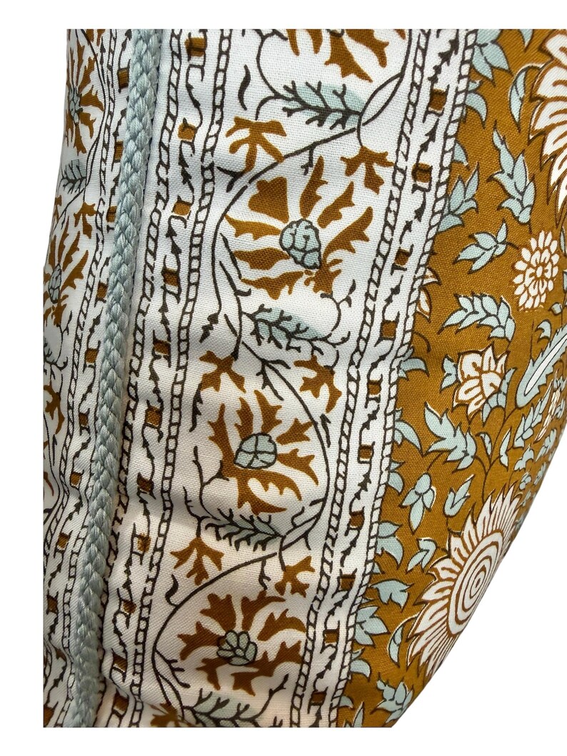 Semi Kalamkar Pierre Frey Ocre Floral Motif Gold Yellow Pillow Cover - Etsy