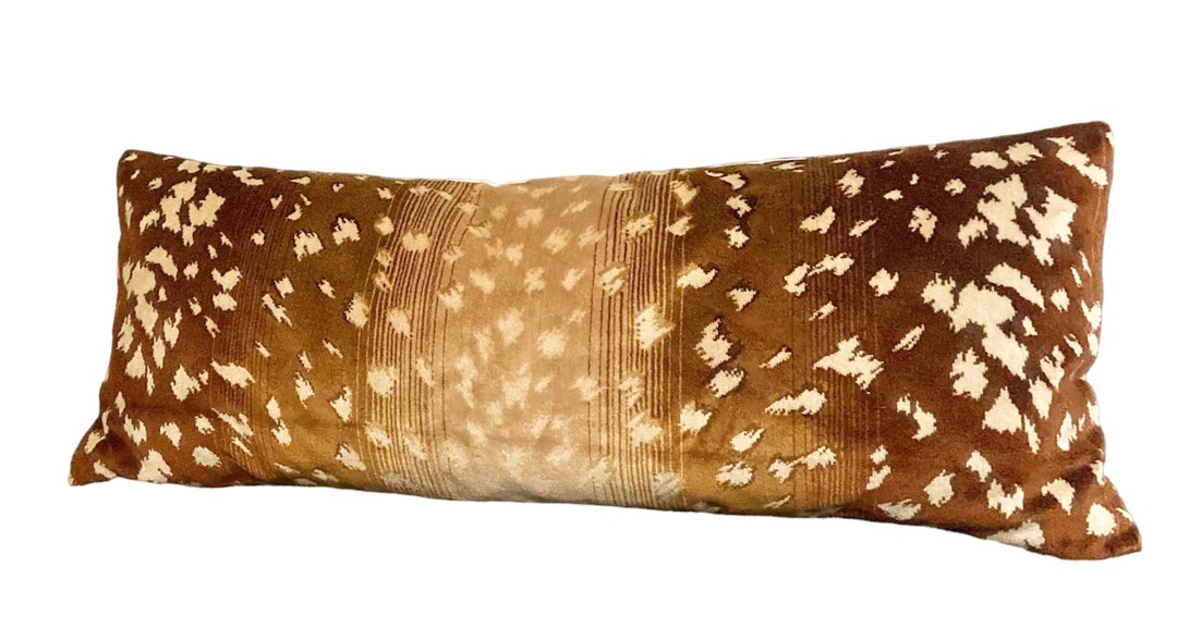 Nobilis Velour Fawn High End Golden Rust and off White Animal Print ...