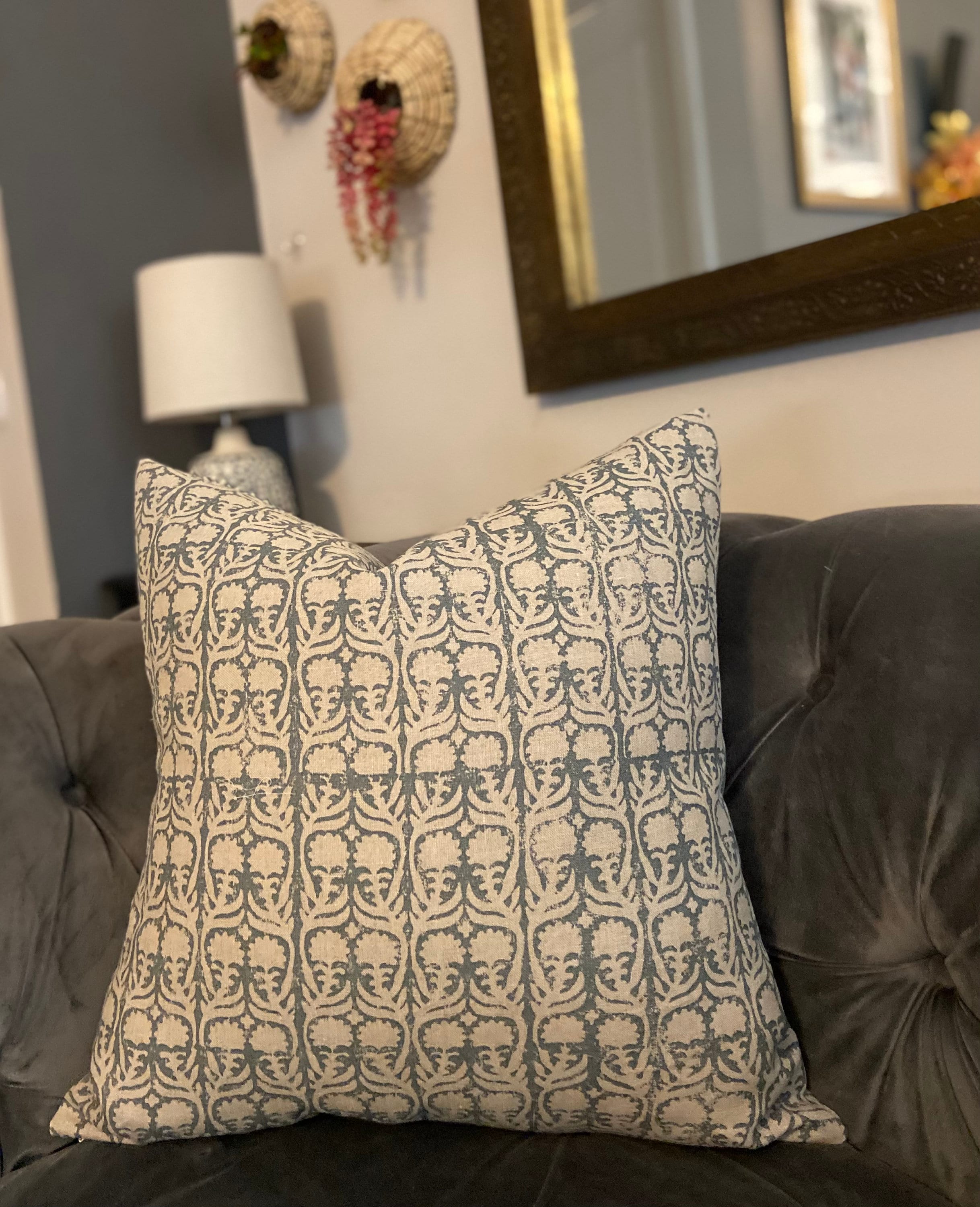 Penny Morrison, Ashok in Petrol / Natural Pillow Cover-high End ...