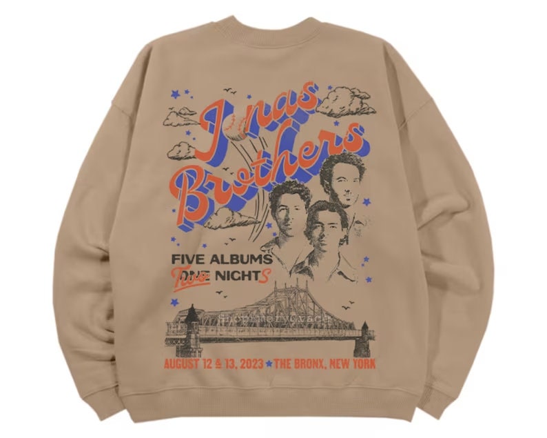 New York Stadium Crewneck Sweatshirt, Jonas Brothers Merch, Jonas Five ...