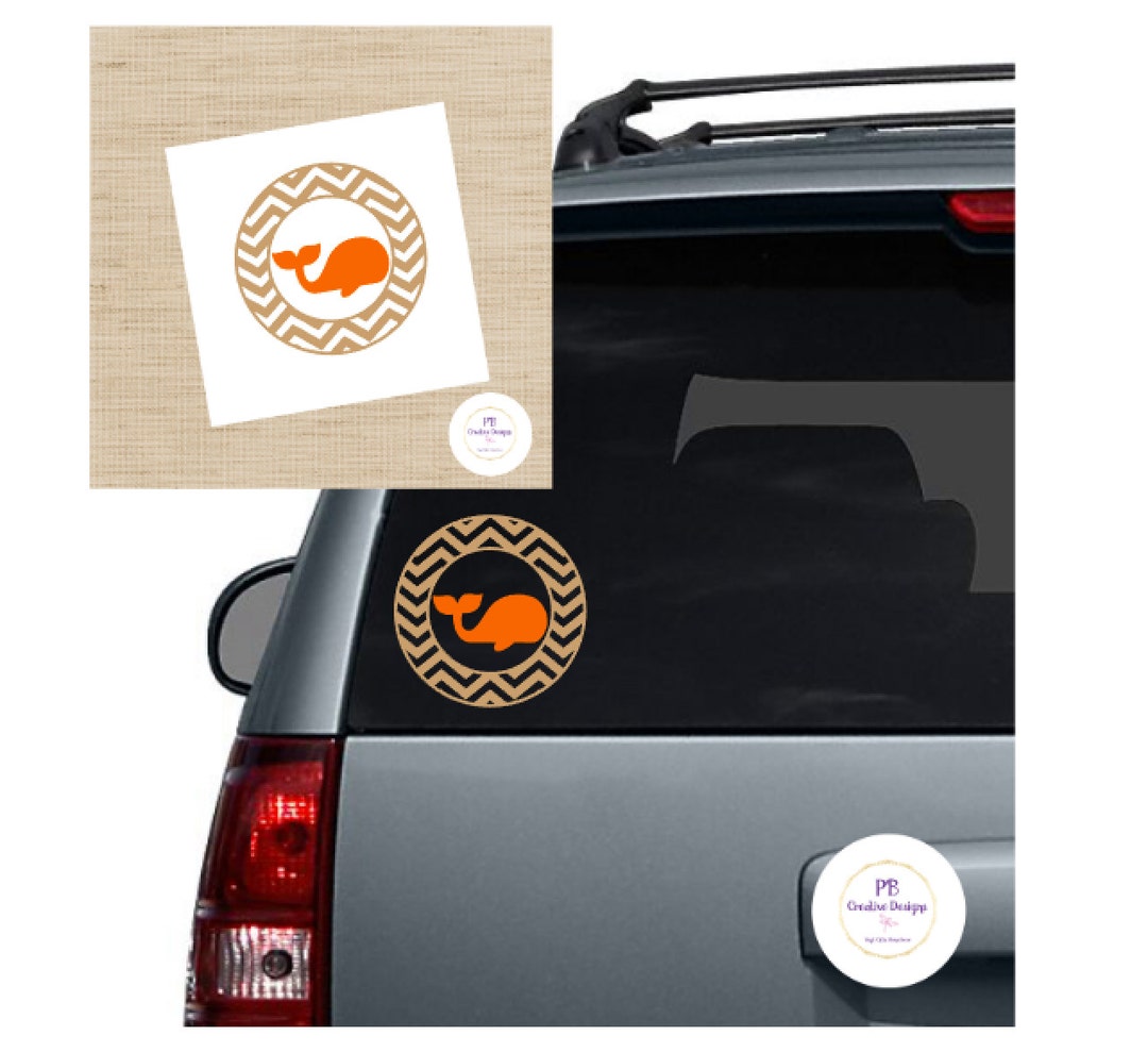 Circle Whale / Chevron Decal for Car Window / DIY Decal / Car - Etsy