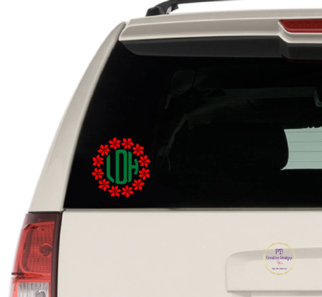 Flower Monogram Decal for Car Window / DIY Decal / Car Decal / Tumbler ...