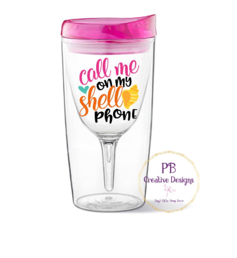 Call Me on My Shell Phone Decal for Wine Glass / DIY Decal / - Etsy