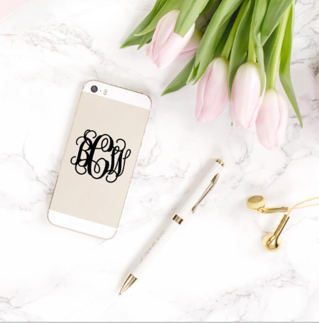 Cell Phone Monogram Decal / DIY Decal / Tumbler Decal / Wine - Etsy