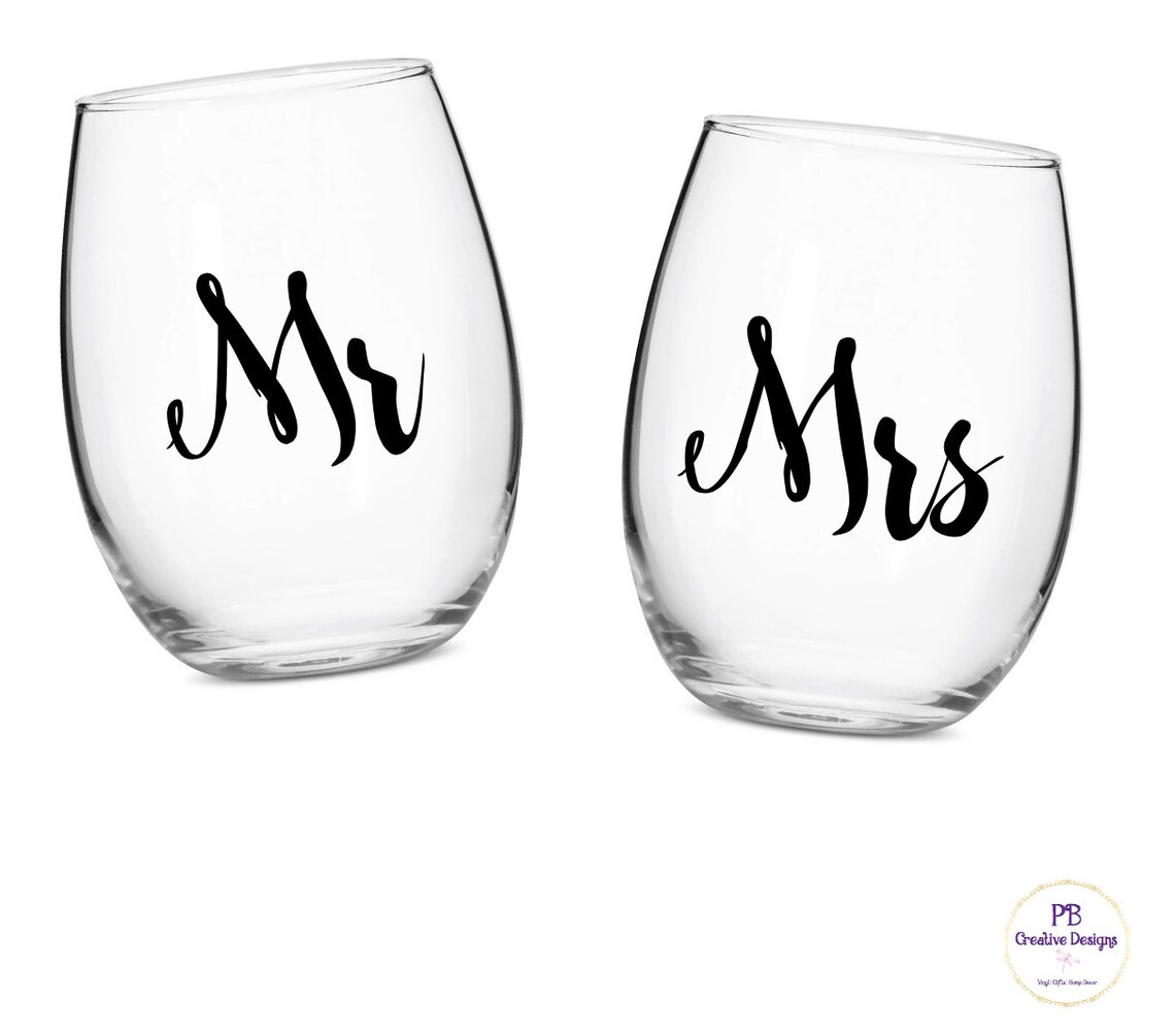 Mr / Mrs Decal for Wine Glass / DIY Decal / Tumbler Decal - Etsy