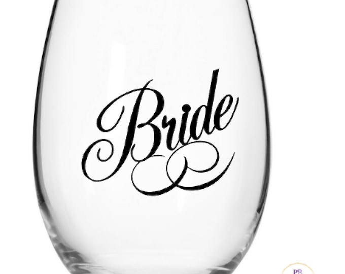 Bride Decal for Wine Glass / DIY Decal / Tumbler Decal - Etsy