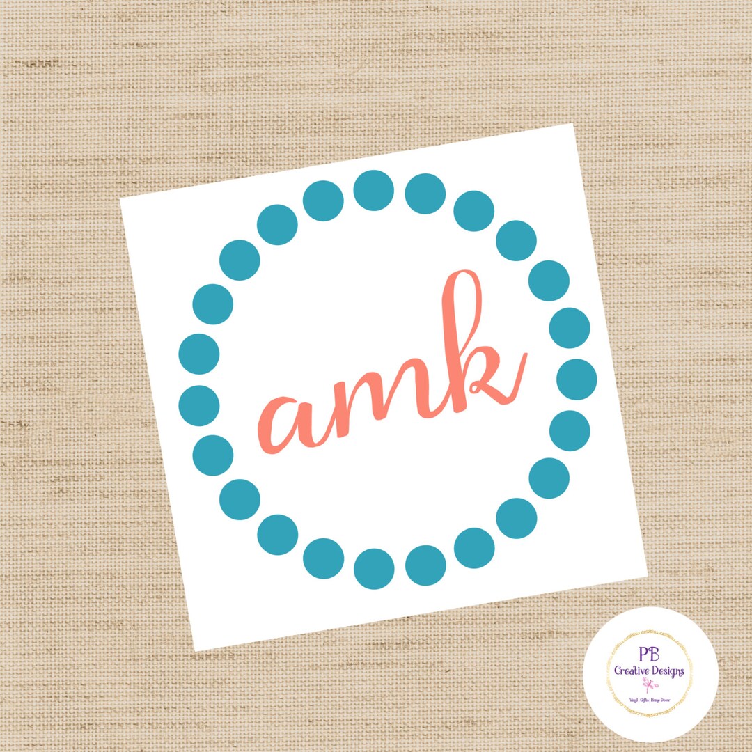 Personalized Circle Monogram / DIY Decal / Car Decal / Tumbler - Etsy