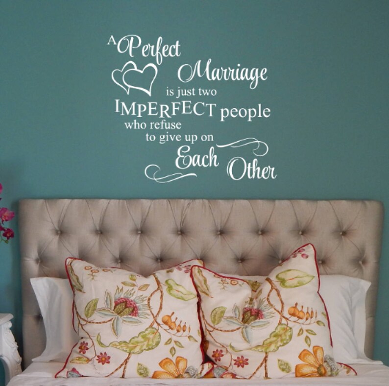 A Perfect Marriage Wall Decal / Wall Decor / Wall Quotes / | Etsy