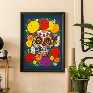 Colorful Day of the Dead Skull - Etsy