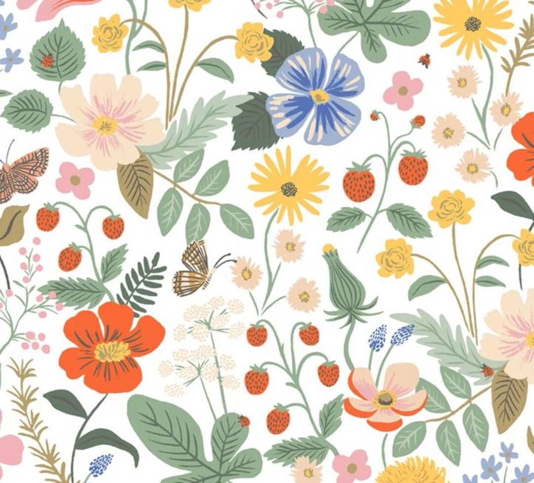 Strawberry Fields Table Runner: Rifle Paper Co Floral Cotton, Custom ...