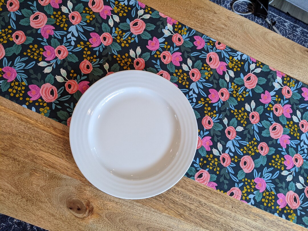 13 X 70 Rifle Paper Co Floral Table Runner in Menagerie Rosa Canvas ...