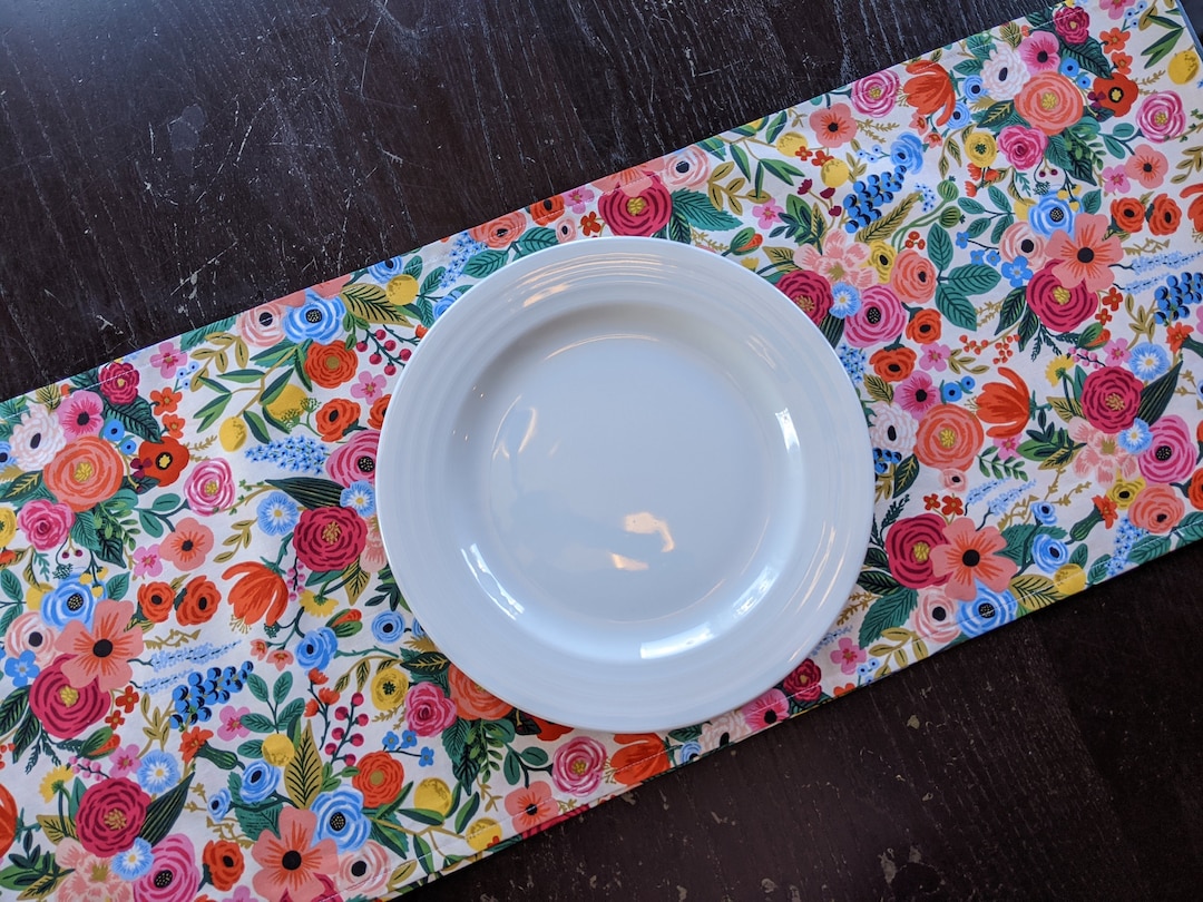 13" X 70" Rifle Paper Co. Floral Table Runner: Wildwood Garden Party ...