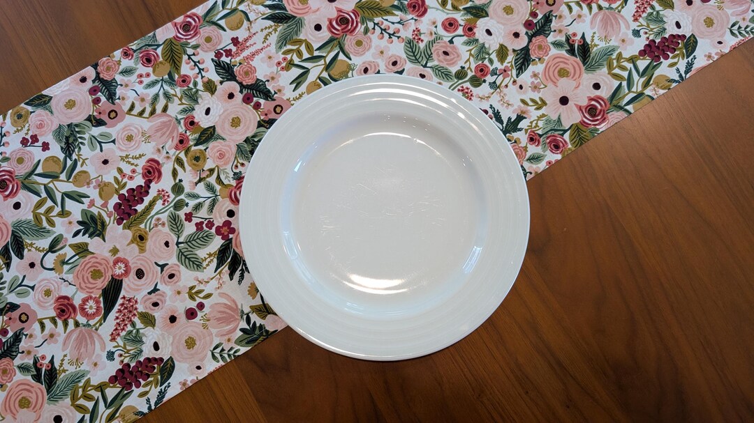 Rifle Paper Co. Garden Party Rose Table Runner: 100% Cotton - Etsy