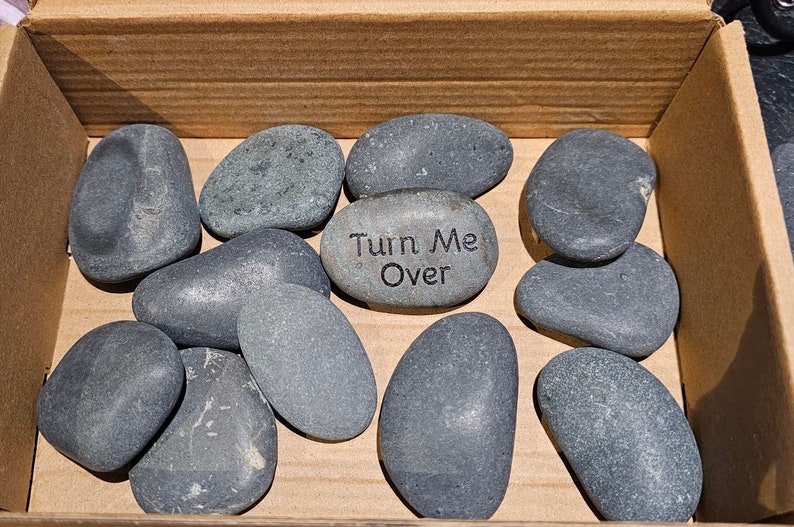 Engraved 'turn Me Over' Prank Rock - Gag Gift - Etsy
