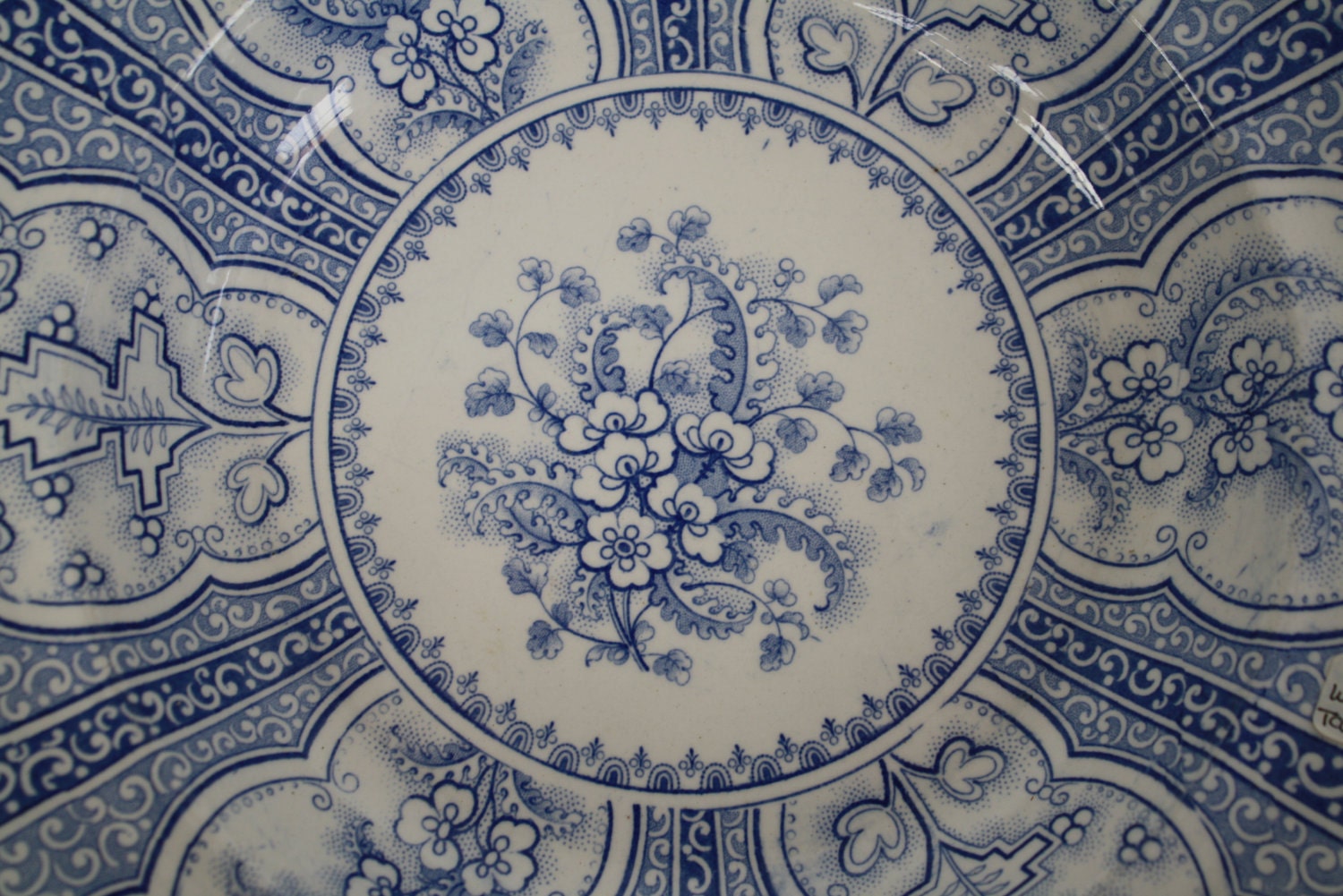 Antique English water Lilly Stone China Plate Blue and White by John ...