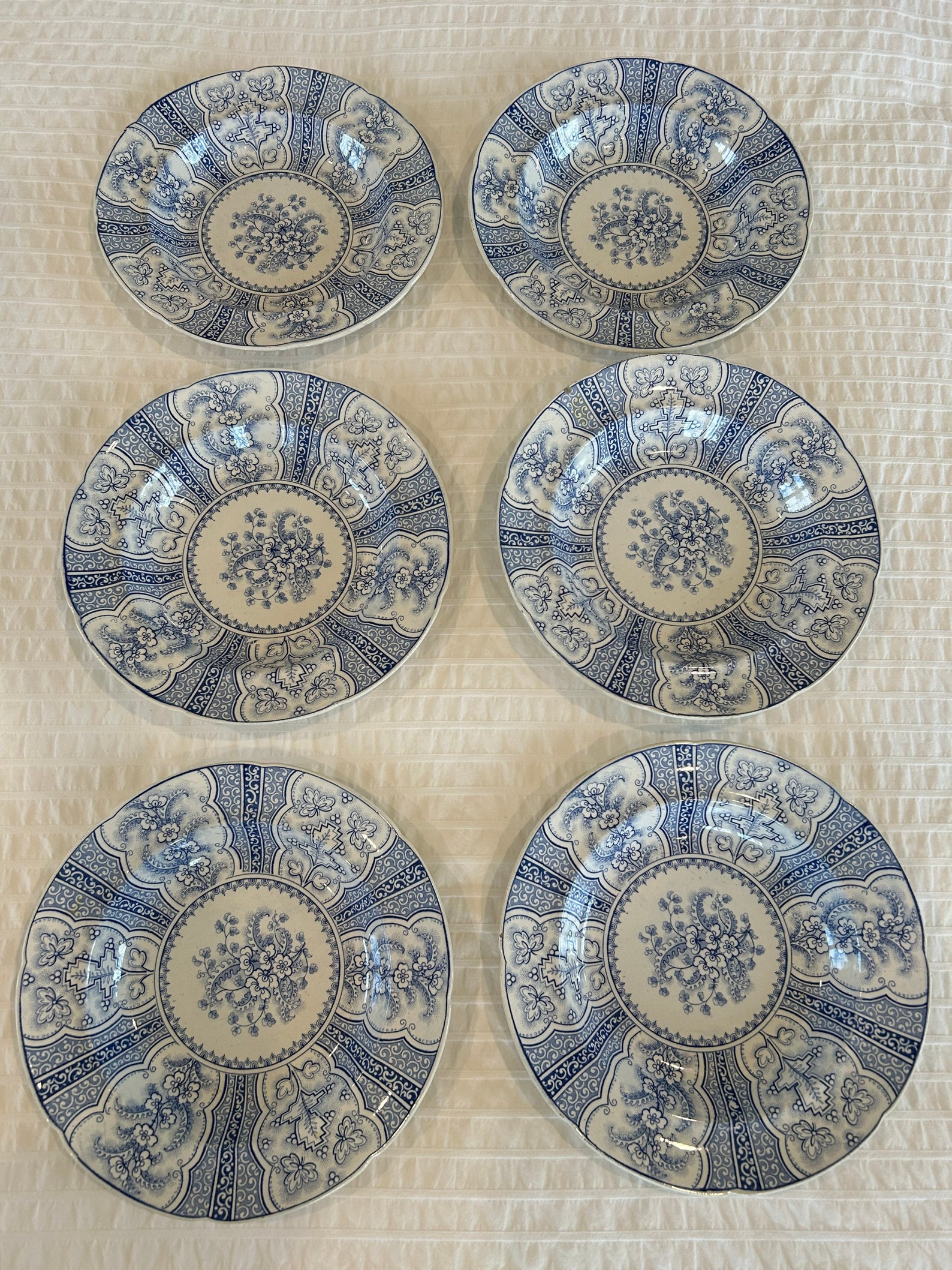 Antique English water Lilly Stone China Plate Blue and White by John ...