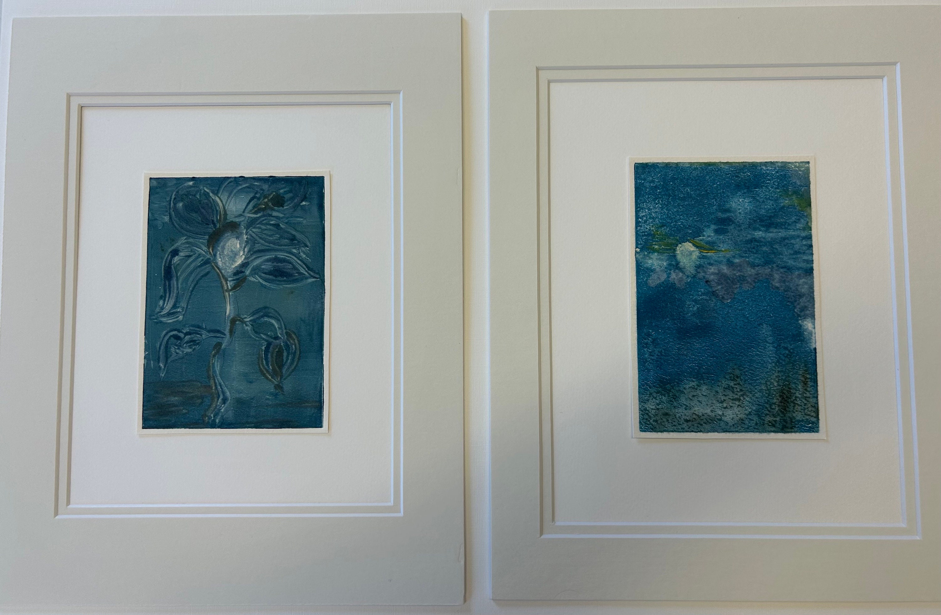 Original Monotype Landscape Artwork. Blues, Purple and Yellow. - Etsy