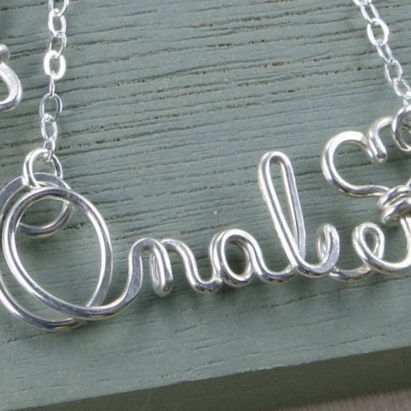 Wire Name Necklace - Etsy