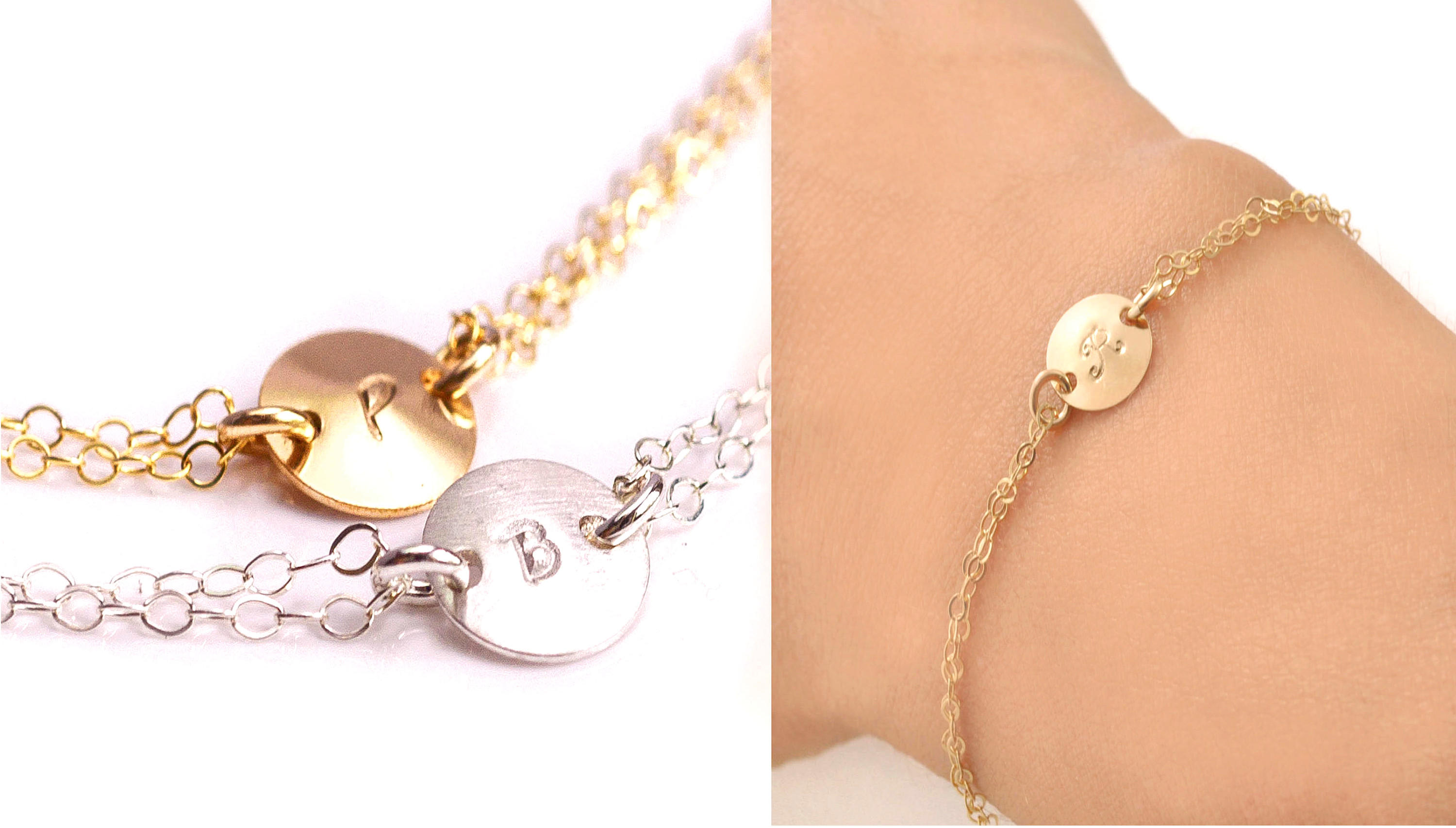 Initial Bracelet Gold Personalized Bracelet Custom Bracelet - Etsy
