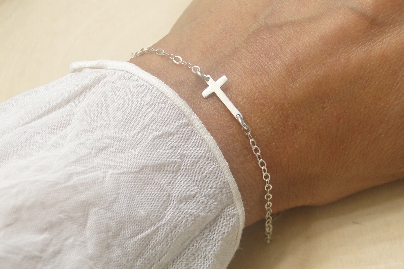 Cross Bracelet Gold Cross Bracelet Religious gift for woman | Etsy