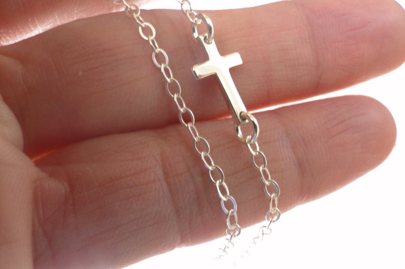 Dainty Cross Necklace: Sterling Silver or Gold Faith Choker - Etsy