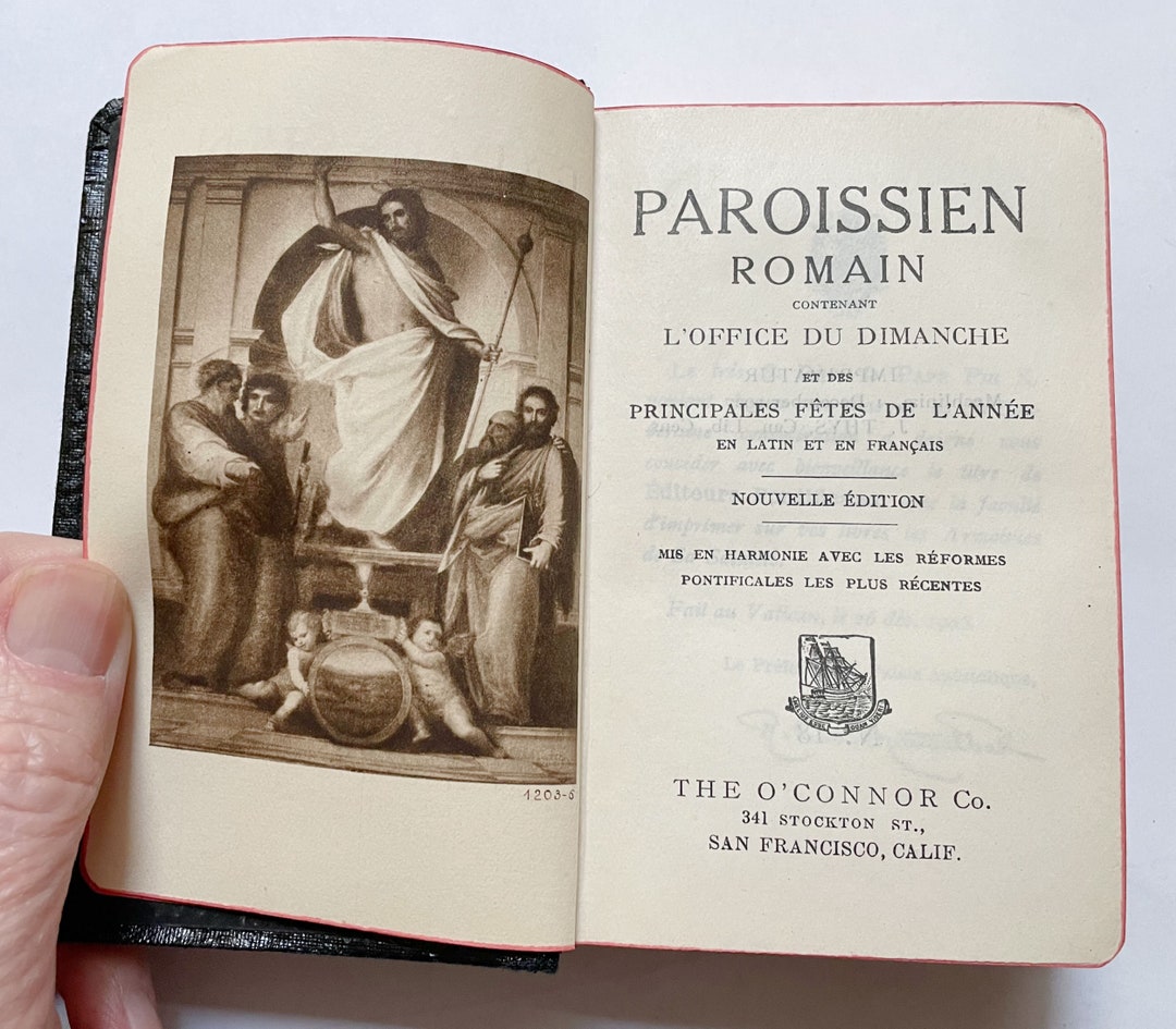 1927 French "paroissien Romain" Prayer Book/missel, Leatherette Cover ...