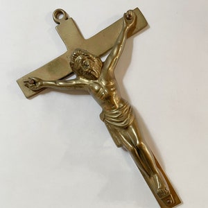 Unusual Brass Crucifix With Large Jesus, 8" Tall, Personal Altar Cross ...
