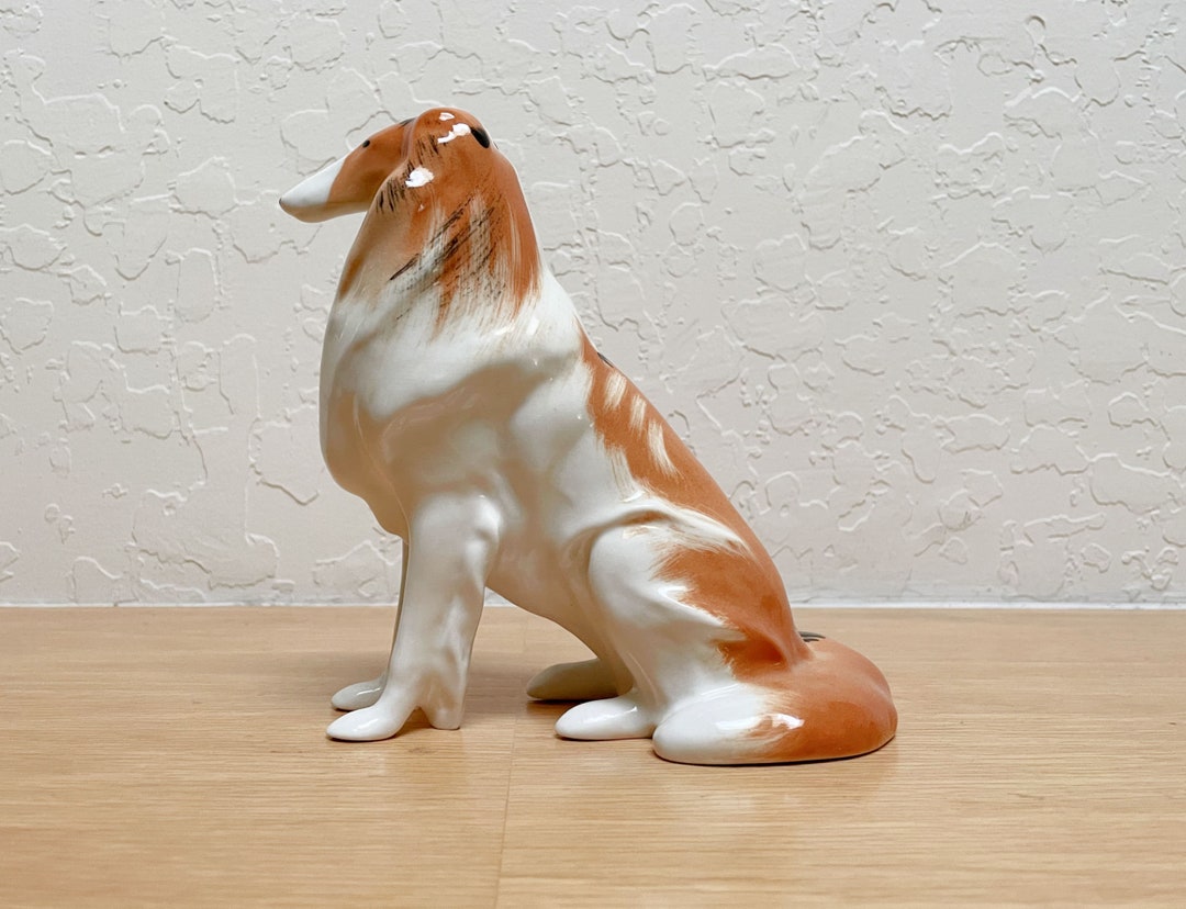 Vintage Lomonosov Porcelain Collie Dog Figurine, 6.5" Tall - Etsy