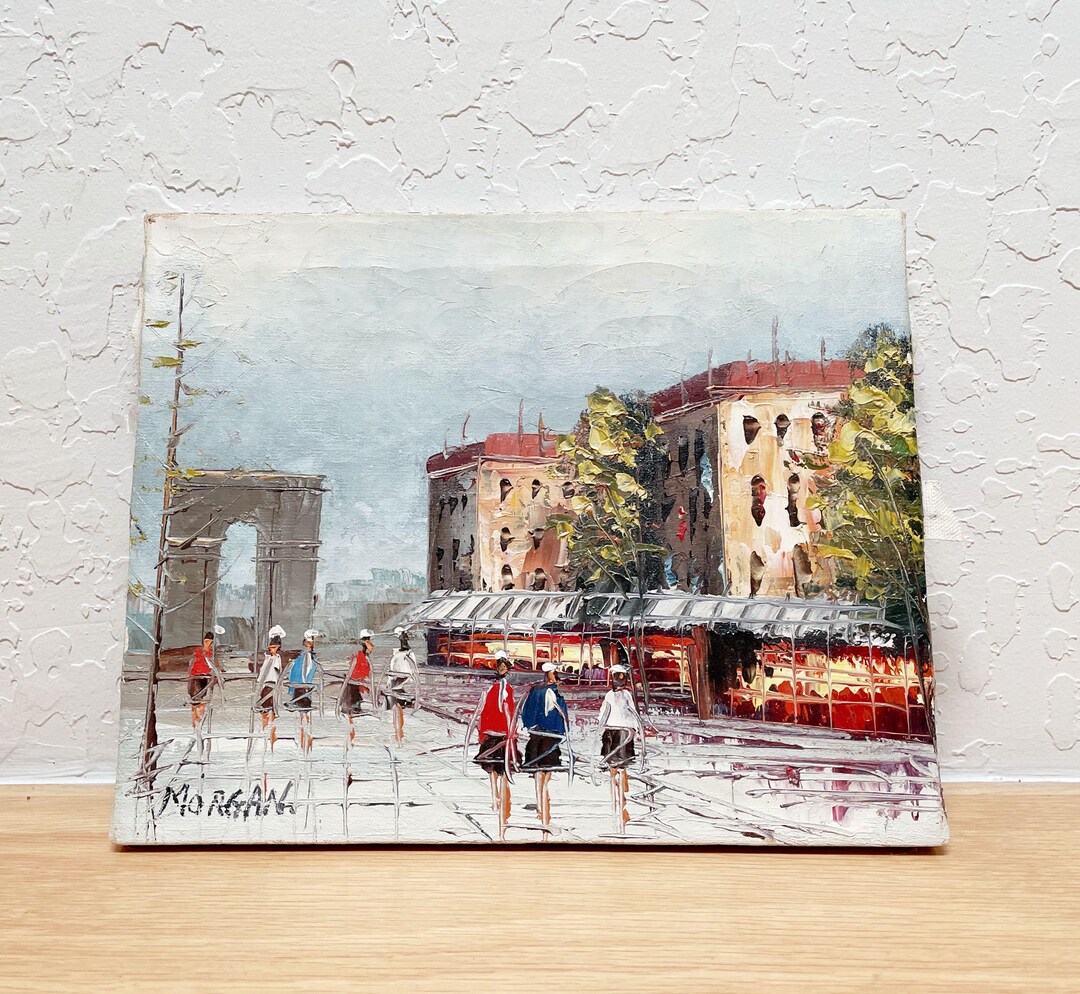 1920s Signed Morgan Arc De Triumph Paris Painting, 10" by 8", No Frame ...