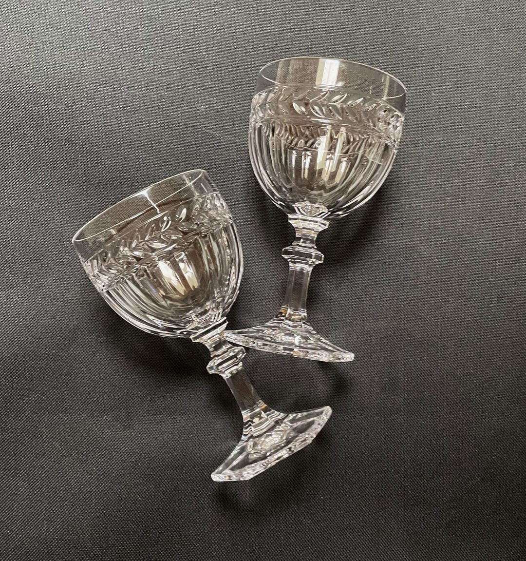 2 Villeroy & Boch "miss Desiree" Claret Wine Glasses, 6" Tall, Pressed ...