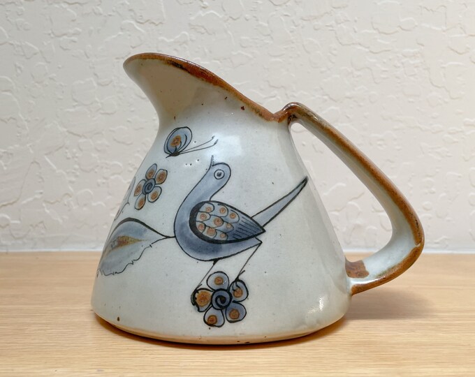 Vintage Ken Edwards Mexico Pottery Jug in Gray, Blue and Brown, 5.5 ...