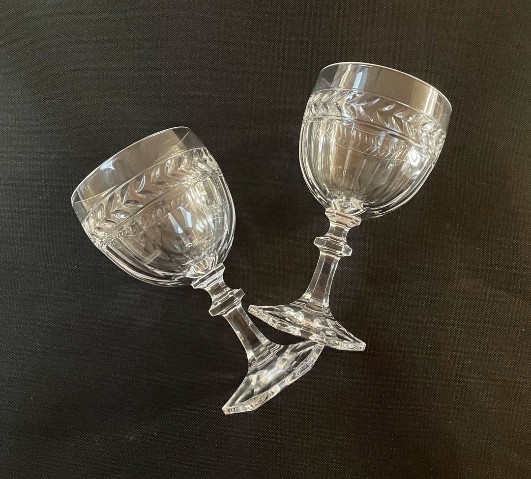 2 Villeroy & Boch miss Desiree Claret Wine Glasses, 6.5 Tall, Pressed ...