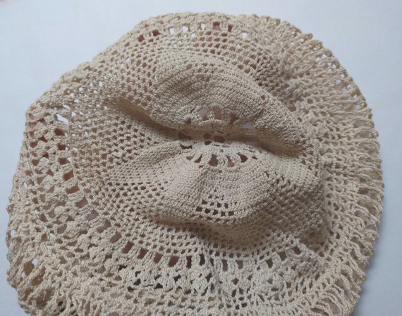 Vintage Crocheted Sleeping Bonnet/Hat/Bed Cap for Gir… - Gem