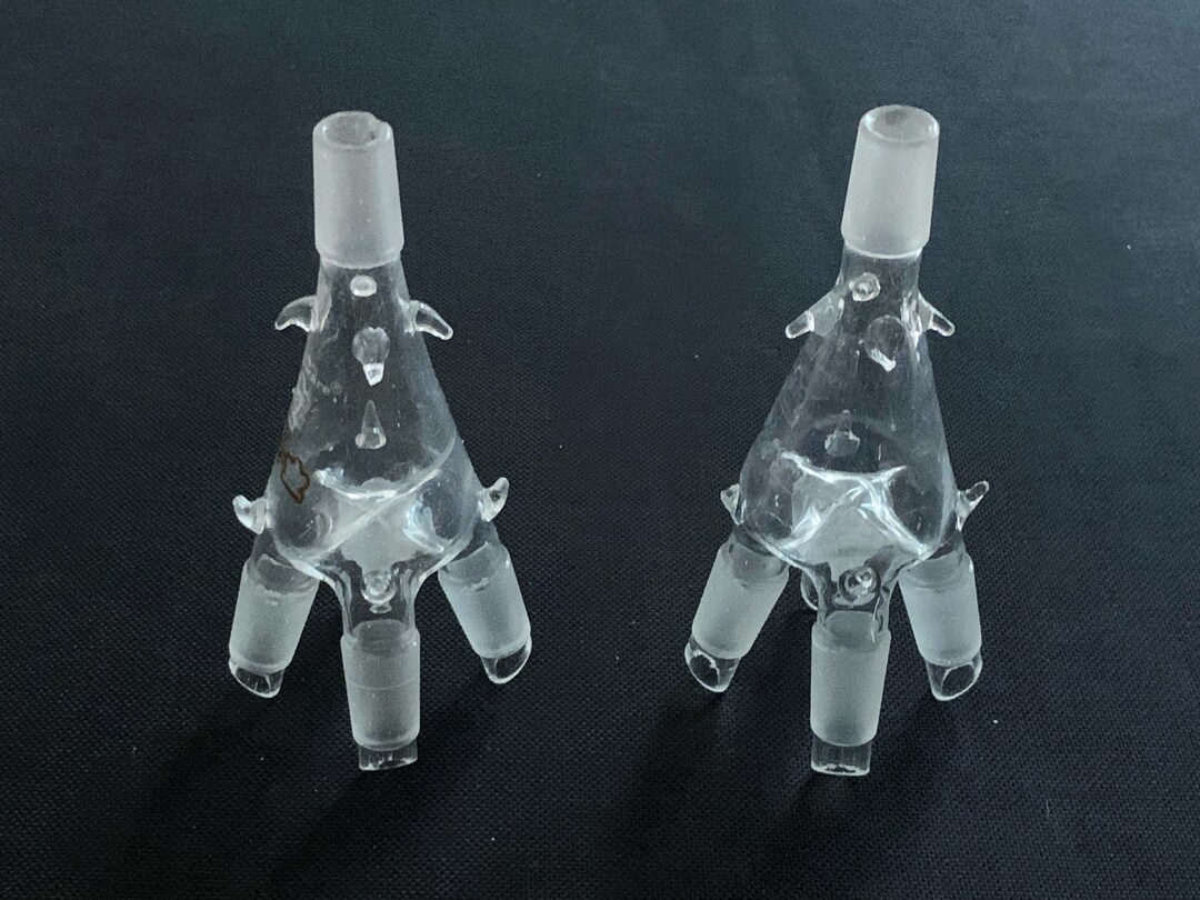 2 Kontes Glass Distillation Distribution Adapters, 14/20, 5 Tall With ...