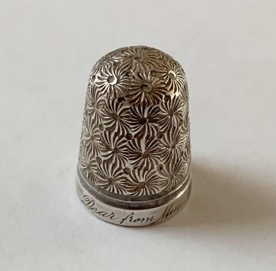 Antique Sterling Silver Engraved Thimble Likely by Charles - Etsy