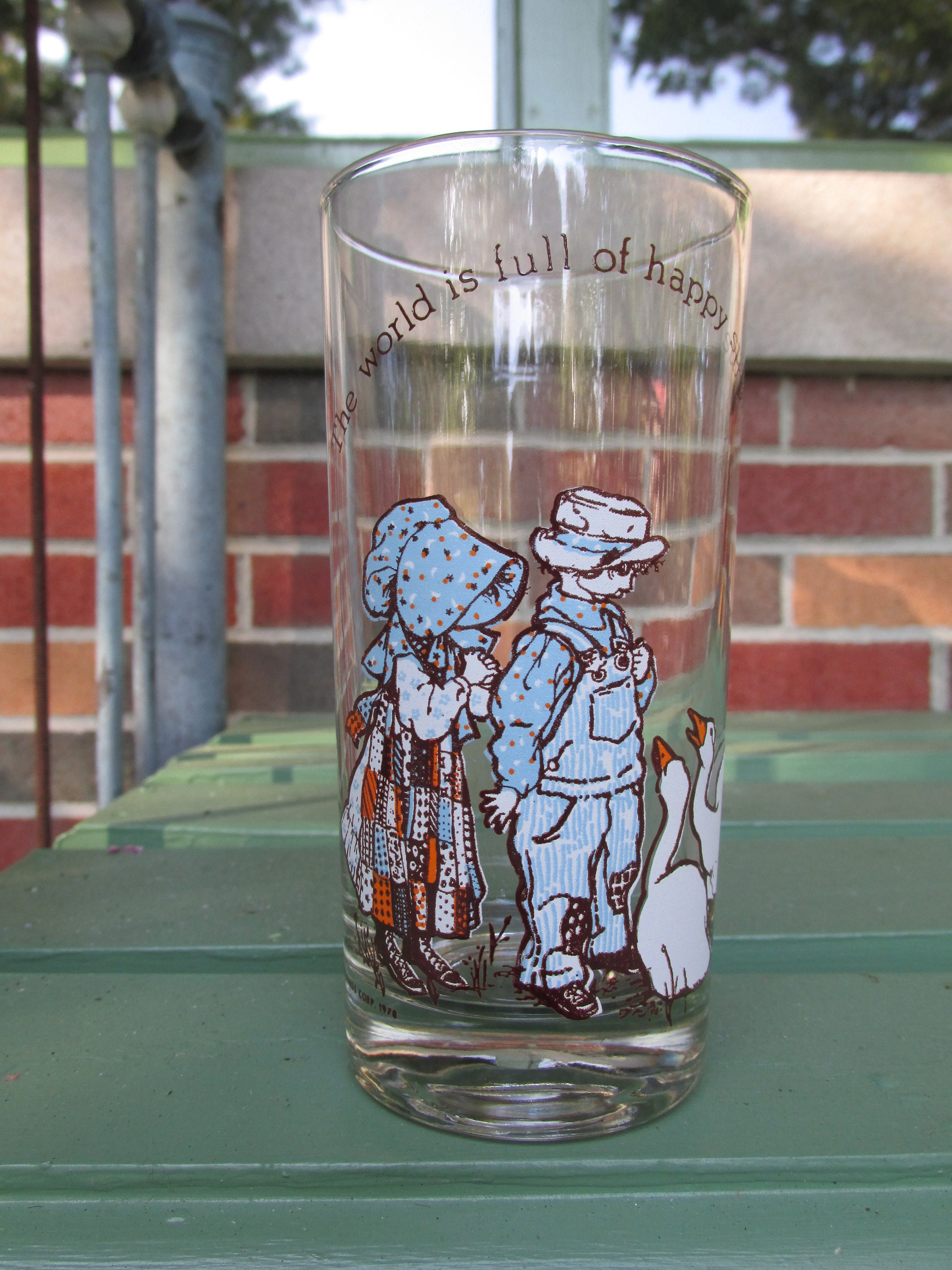 Vintage Holly Hobbie Drinking Glass 12 Oz American Greetings Etsy