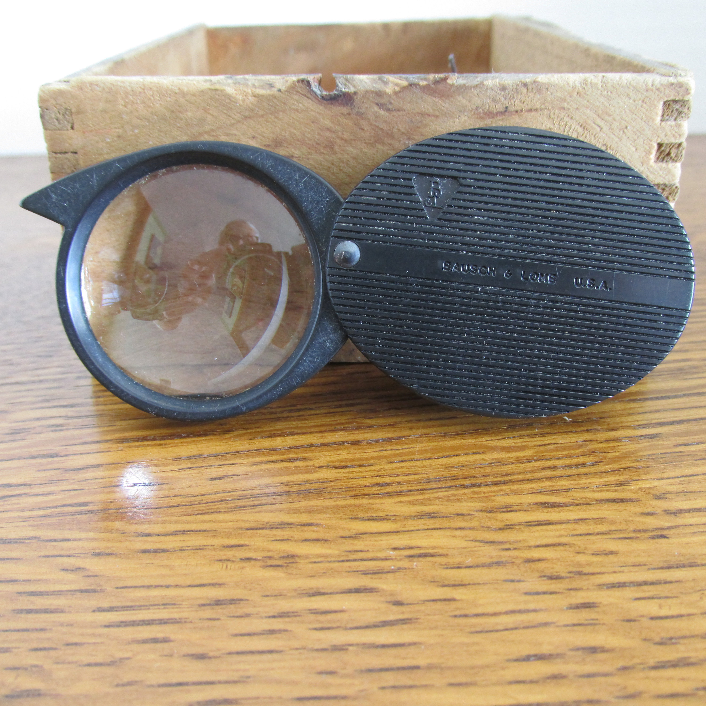 Vintage Folding Pocket Magnifier Bausch & Lomb 4X Black Case | Etsy