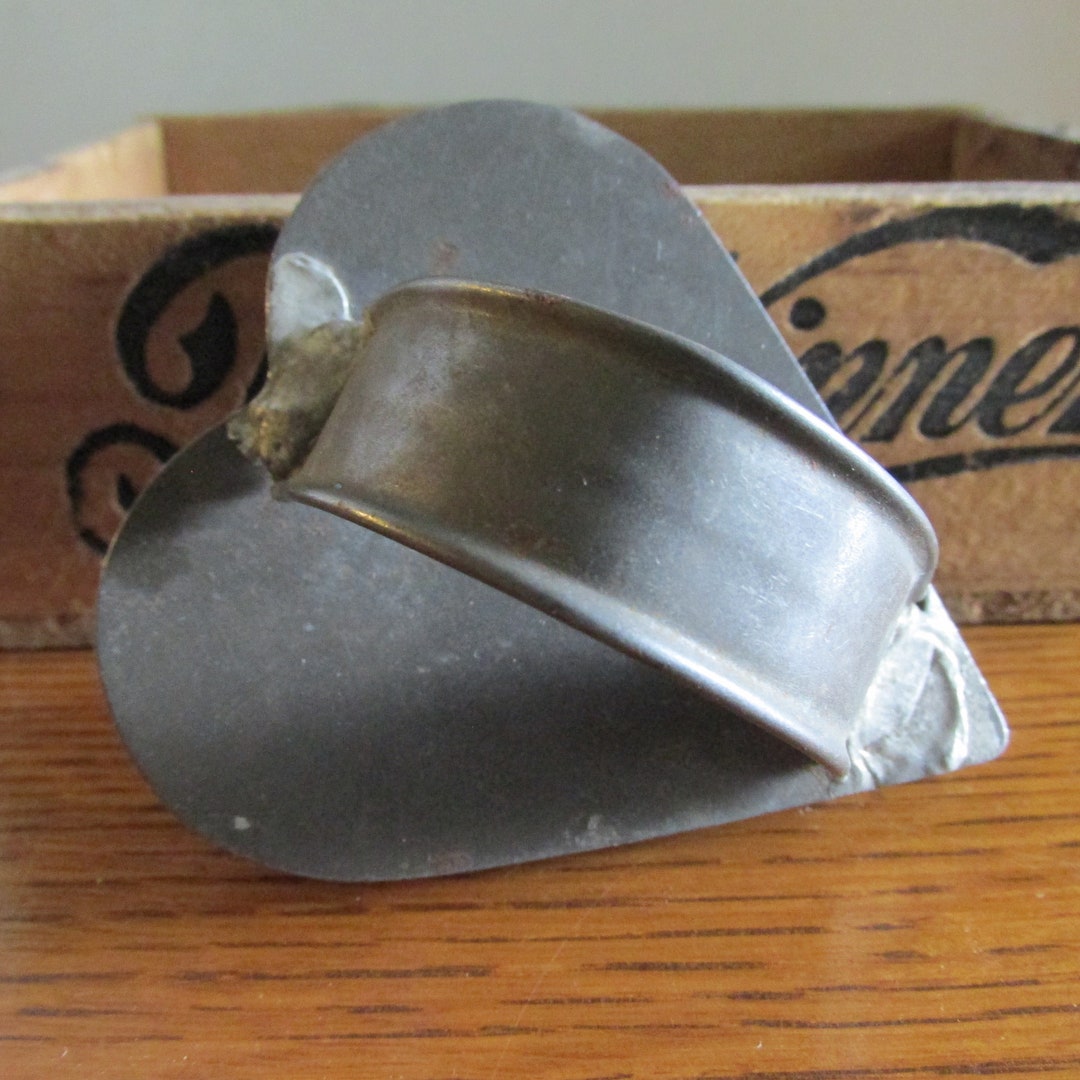 Primitive Small Tin Heart Cookie Cutter Hand Soldered Primitive Kitchen ...