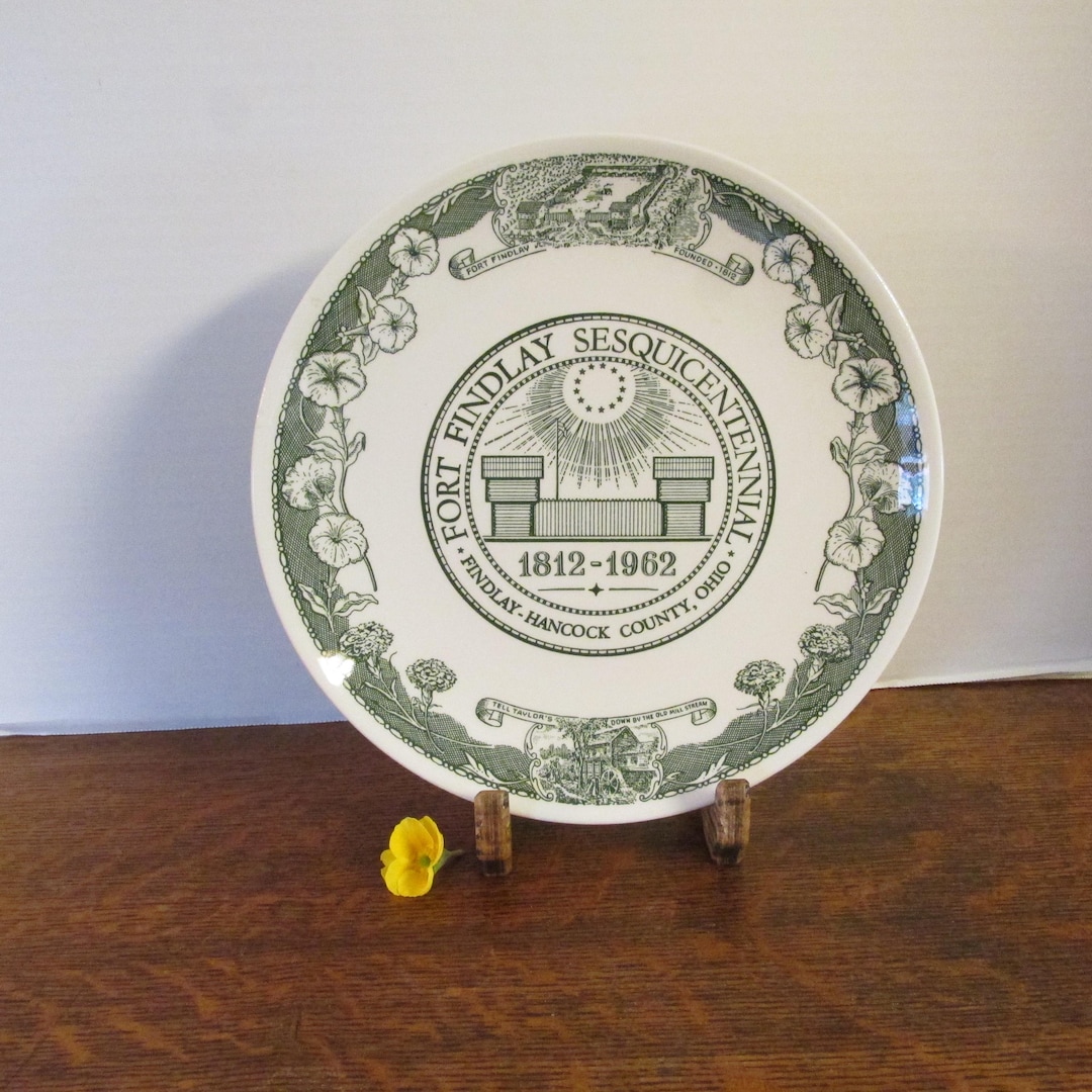 Vintage Fort Findlay Sesquicentennial Collectible Plate Hancock County ...