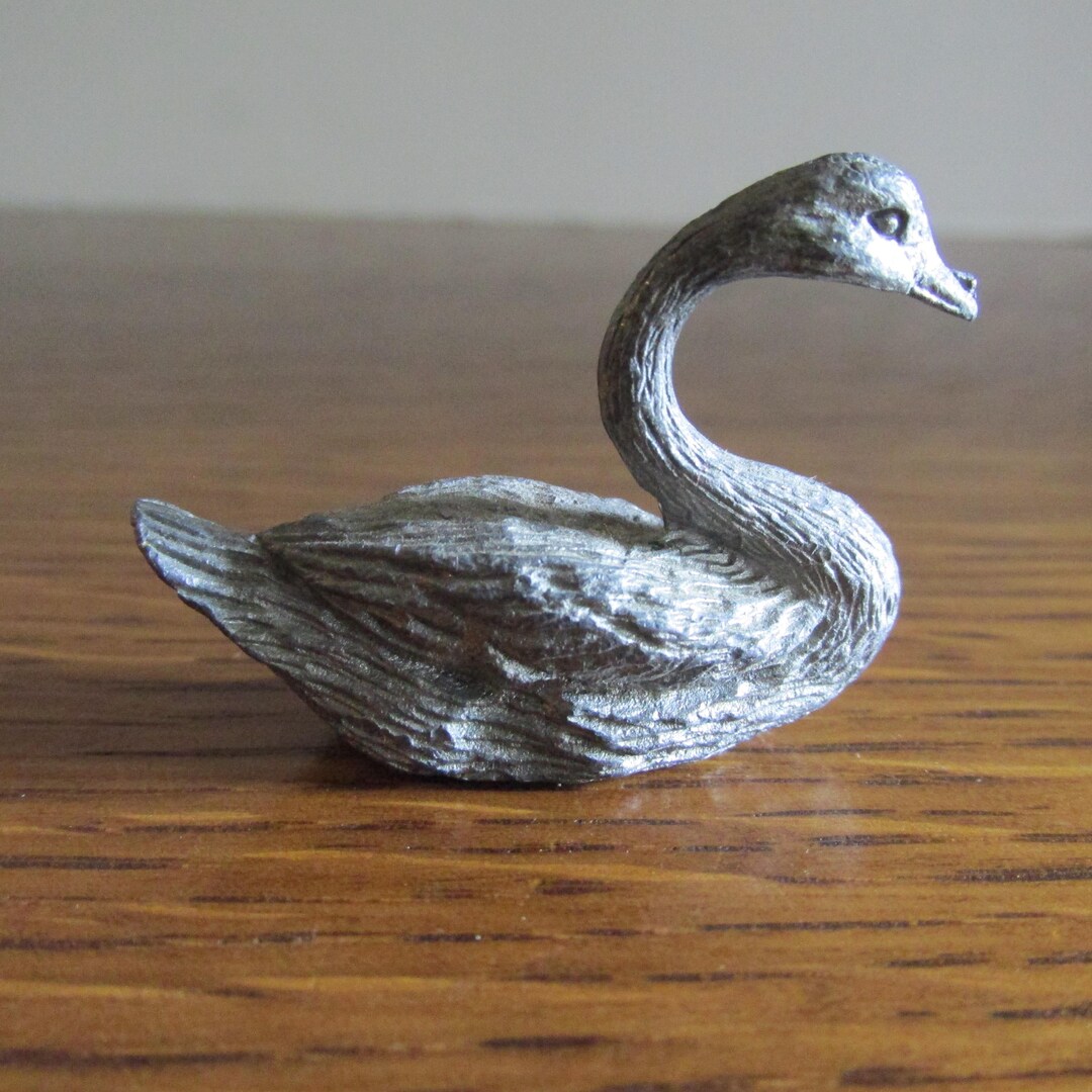 Vintage Miniature Metal Swan Figurine 1 1/4 Inches Tall Knick Knacks - Etsy