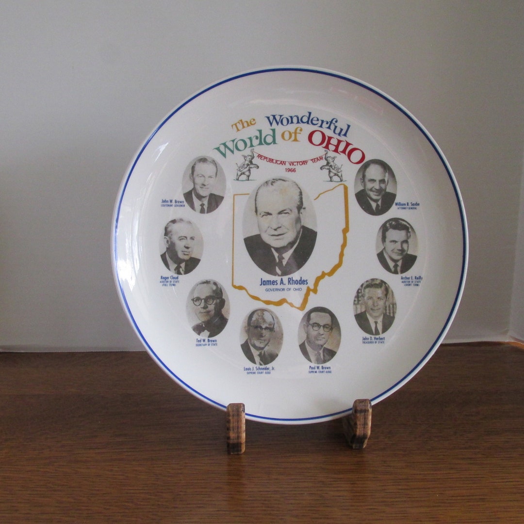 Vintage the Wonderful World of Ohio Souvenir Plate Republican Victory ...