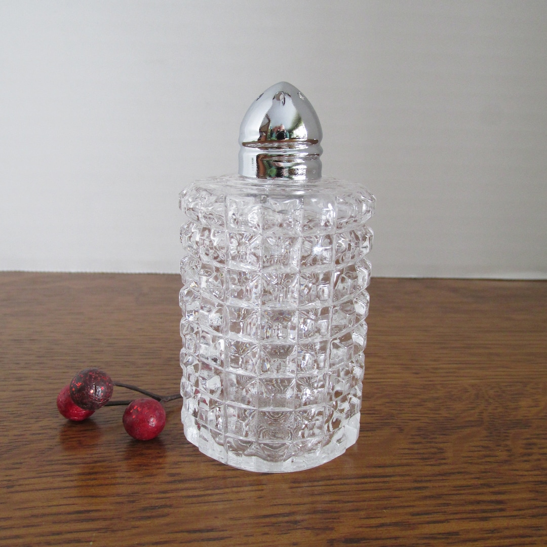 Vintage Round Glass Salt Shaker Chrome Lid 3 1/4 Inches Tall - Etsy