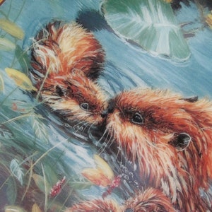 Vintage Beaver Family Collectible Plate Artist Amy Brackenbury the ...