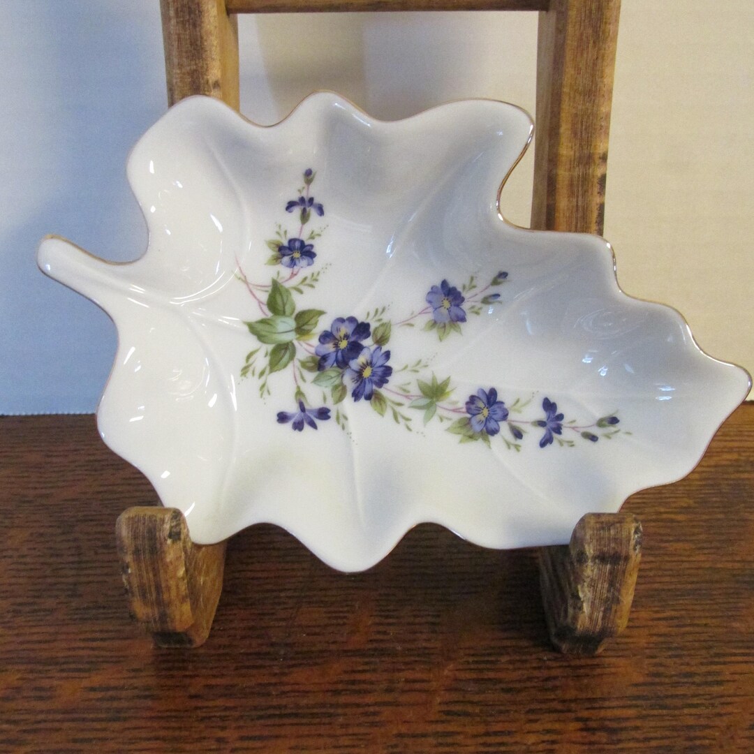 Vintage China Leaf Dish Hand Painted Violets Lefton China Japan - Etsy