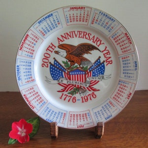 Vintage China Calendar 200th Anniversary Year Plate 1776-1976 Bi ...