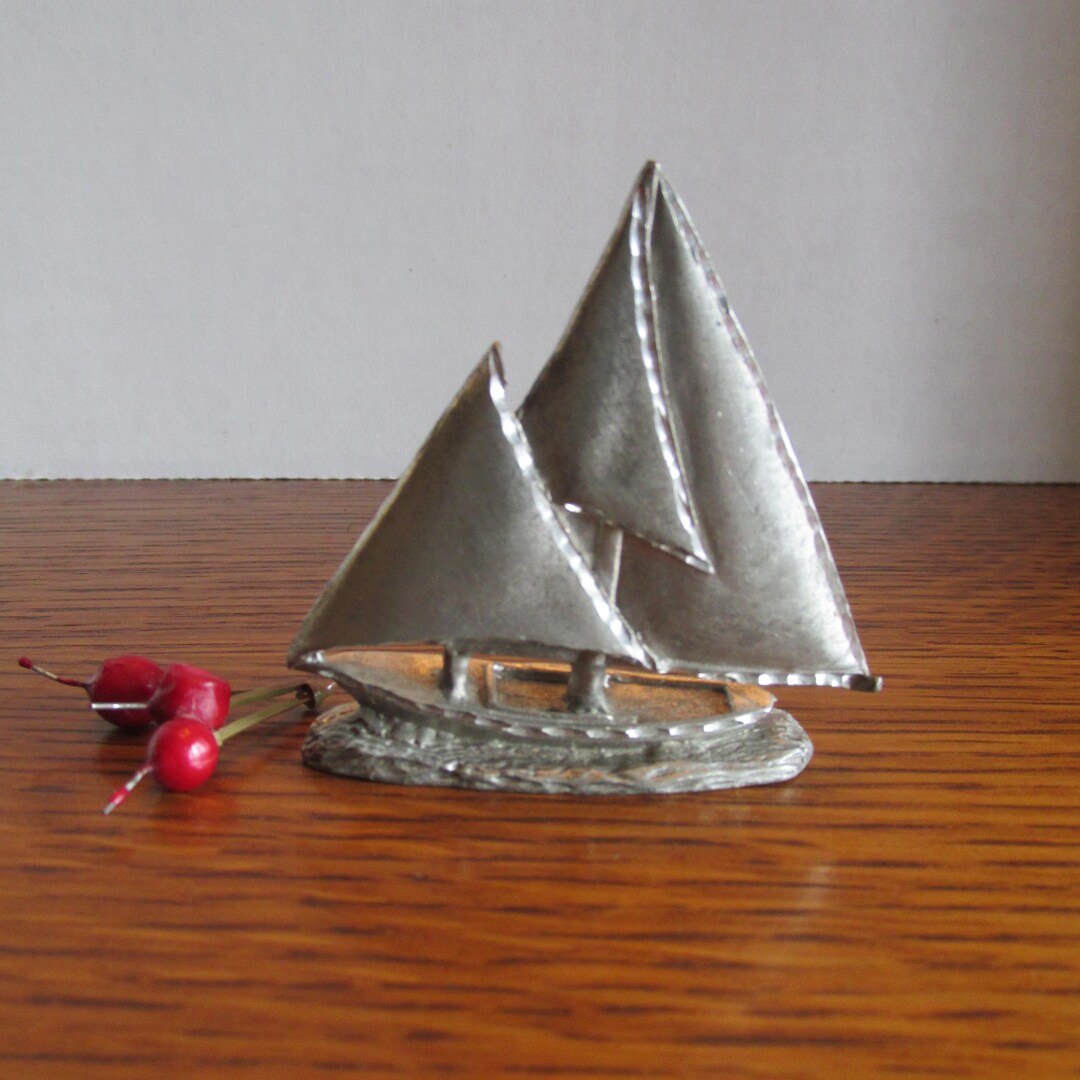 Vintage Miniature Sailing Ship Figurine MWFP Masterworks Pewter 2 1/4 ...