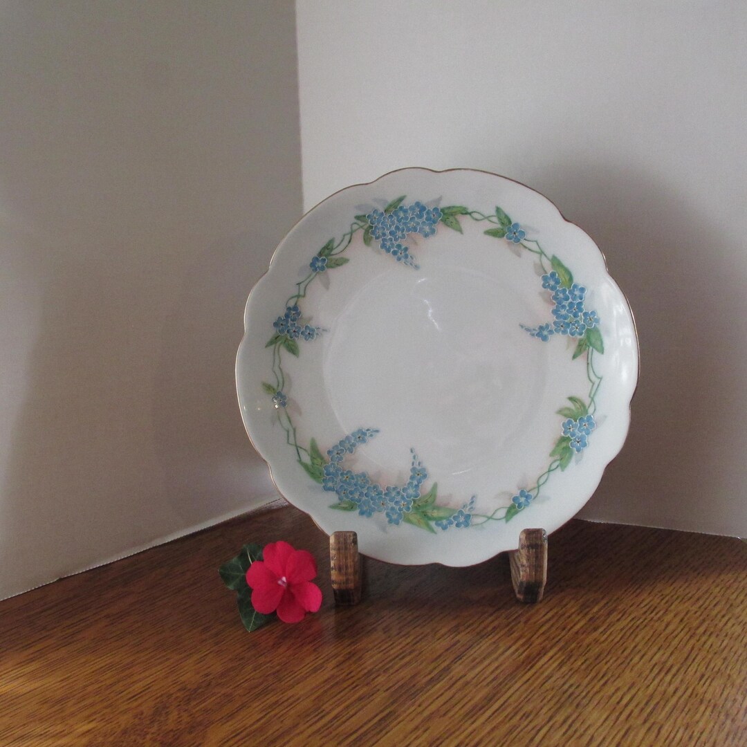 Antique Blue Forget Me Not China Plate Made in Bavaria Hand Painted 7 5 ...