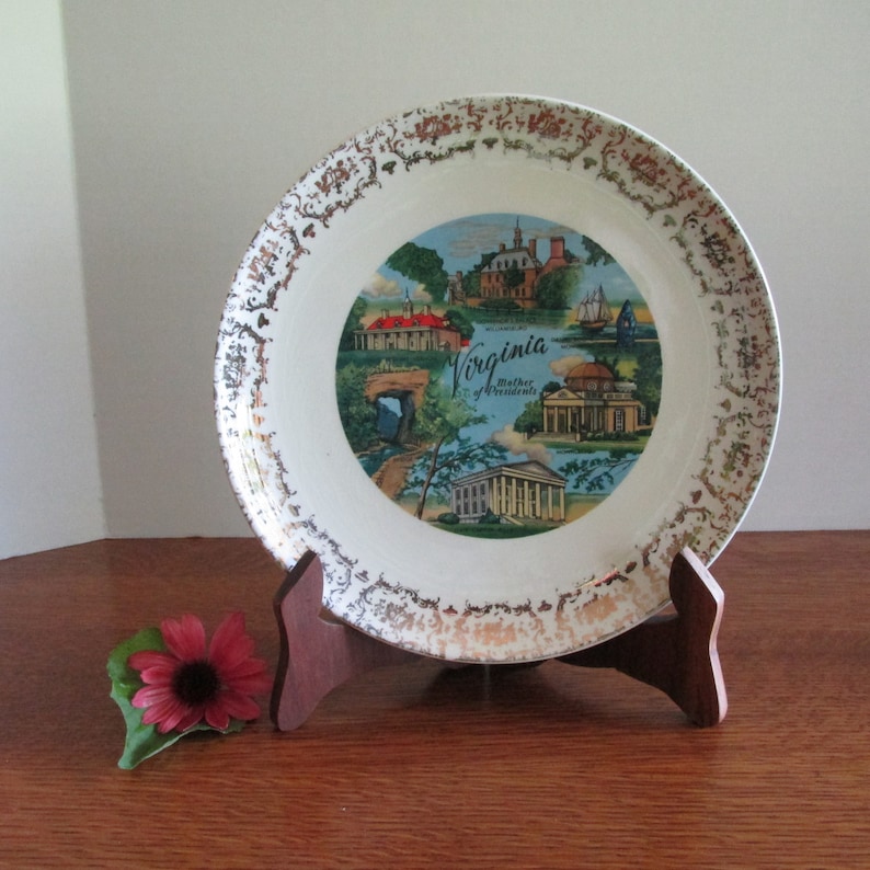 Vintage Virginia Souvenir Plate Mother of Presidents Williamsburg ...