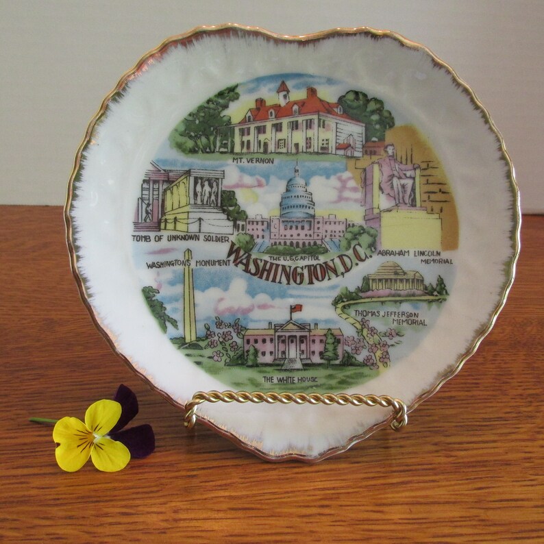Vintage Washington DC Souvenir Plate Heart Shaped Wall Decor - Etsy