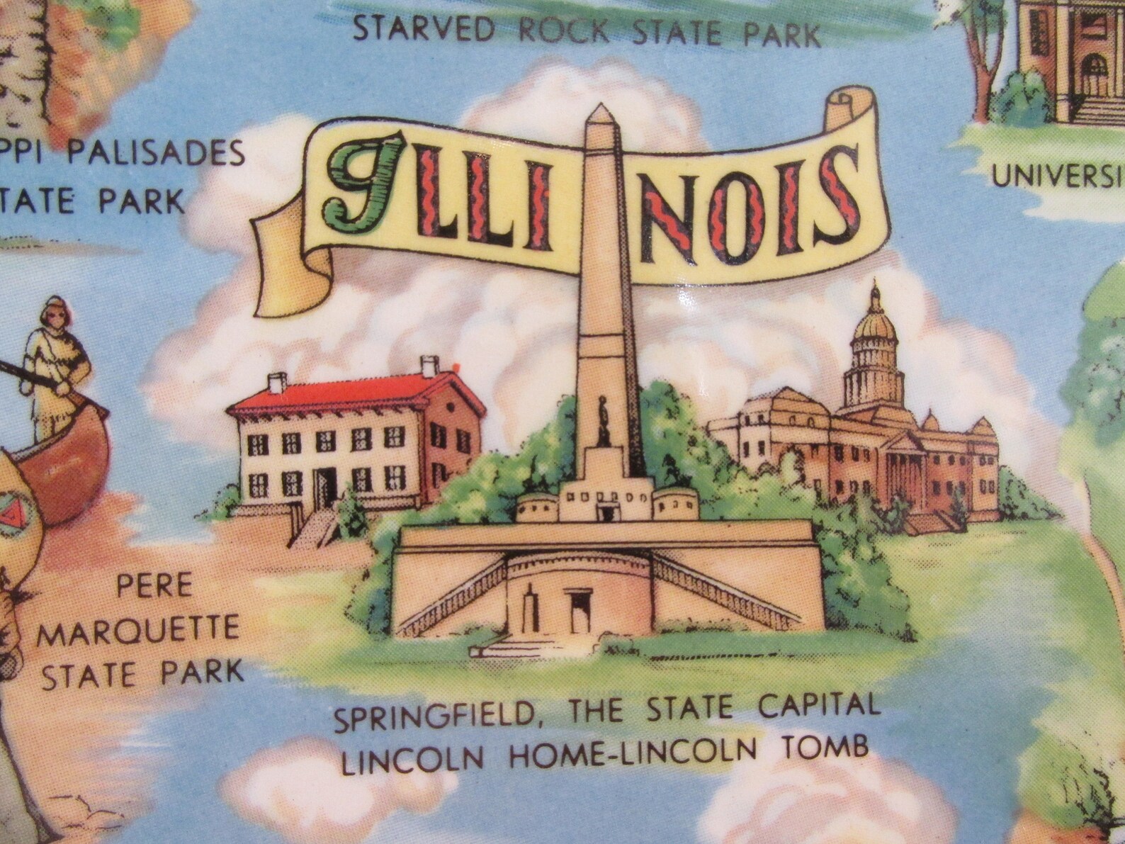 Vintage Illinois Souvenir Plate State Plates - Etsy